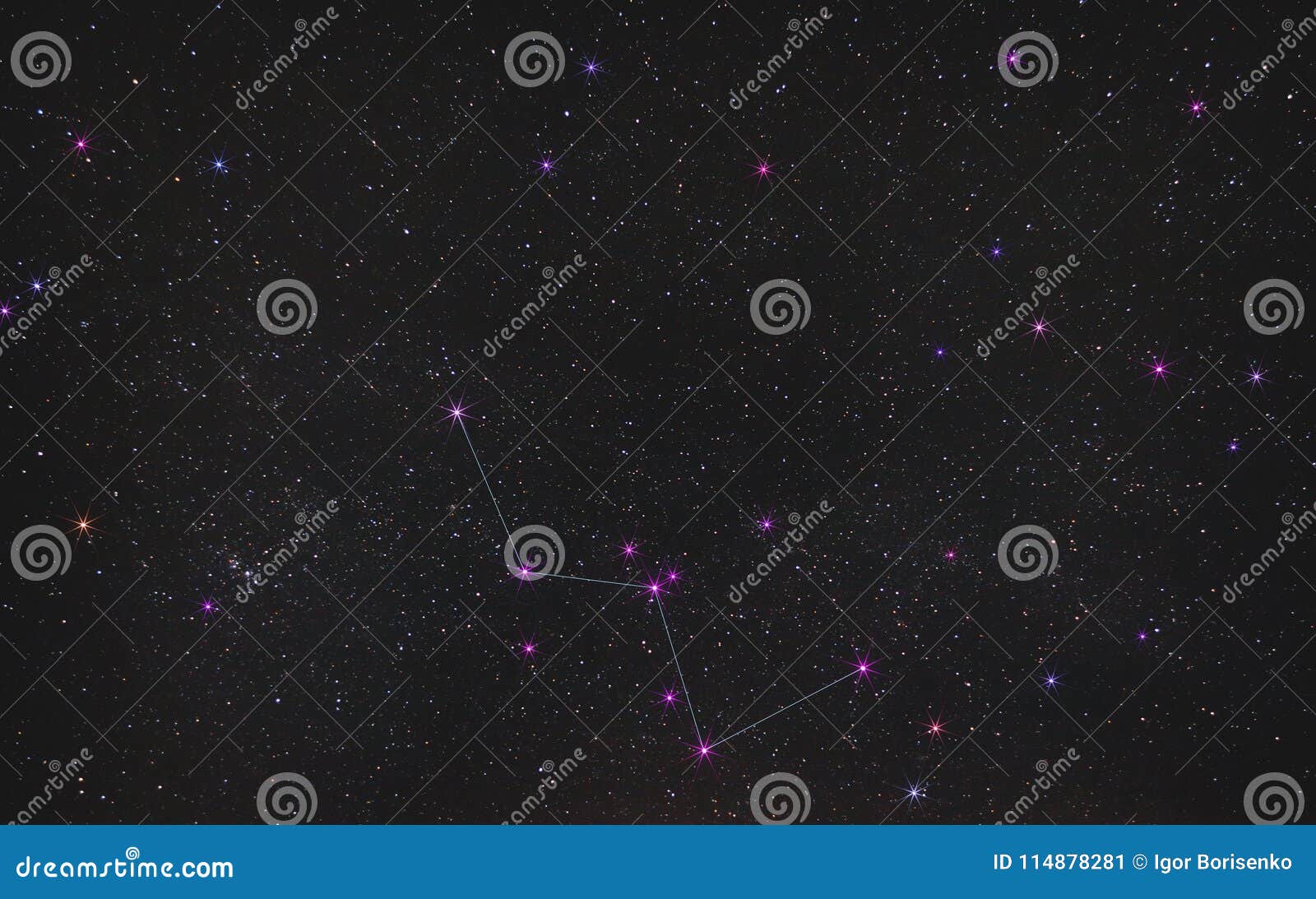 Constellation of Cassiopeia in the Endless Expanse of the Night Sky ...