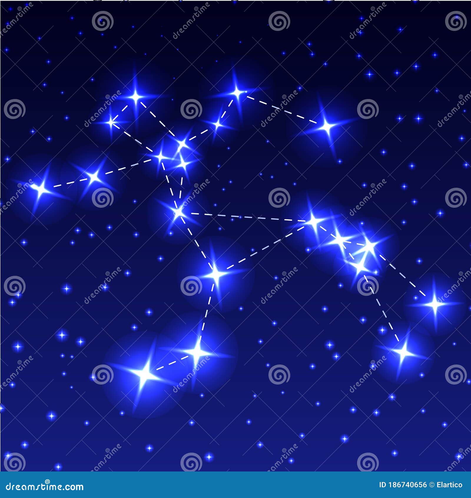 The Constellation of Centaurus in the Night Starry Sky. Vector ...