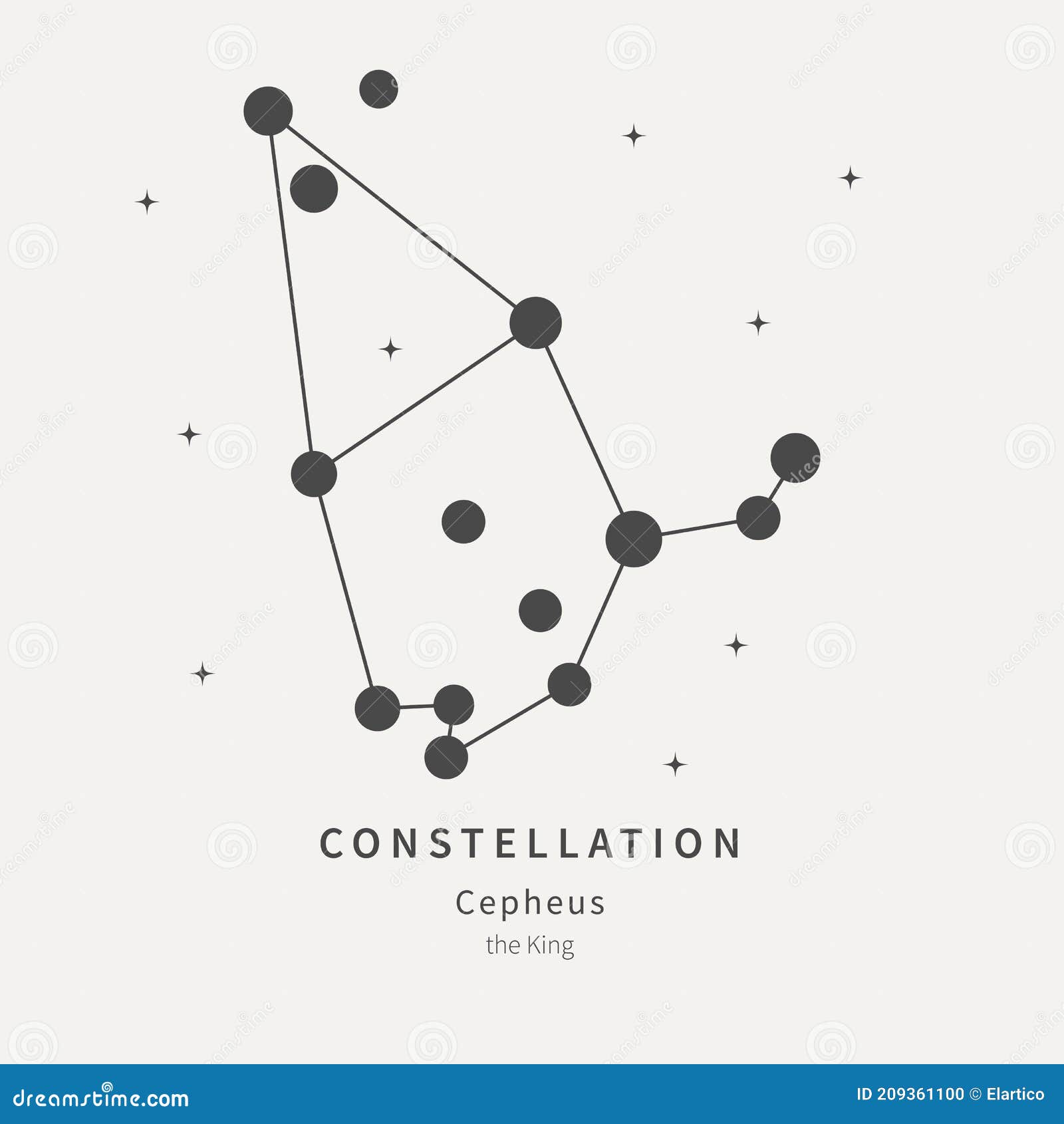 The Constellation of Cepheus. the King - Linear Icon. Vector ...