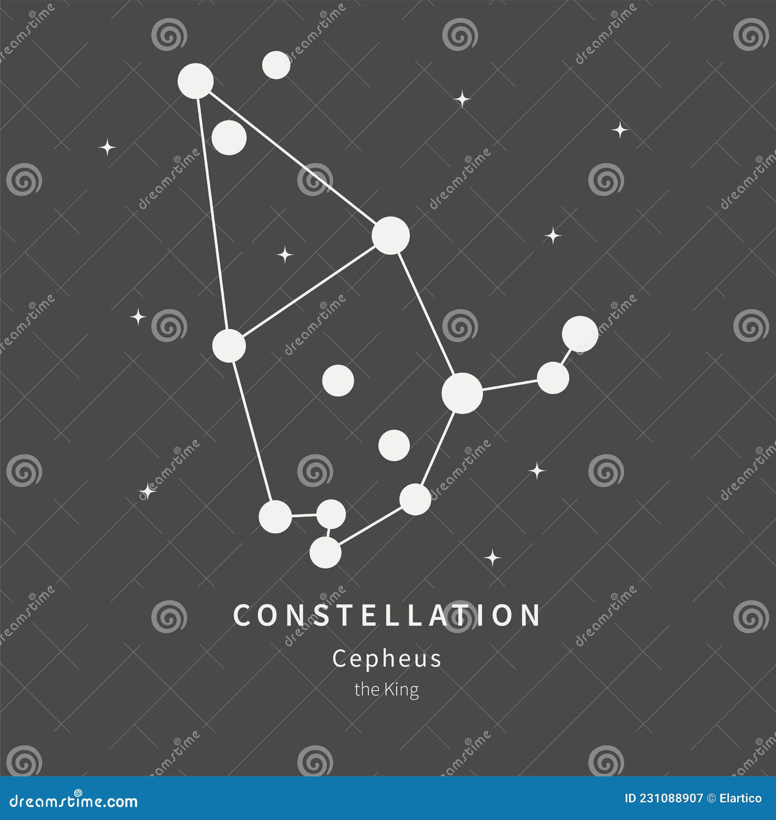 The Constellation of Cepheus. the King - Linear Icon. Vector ...