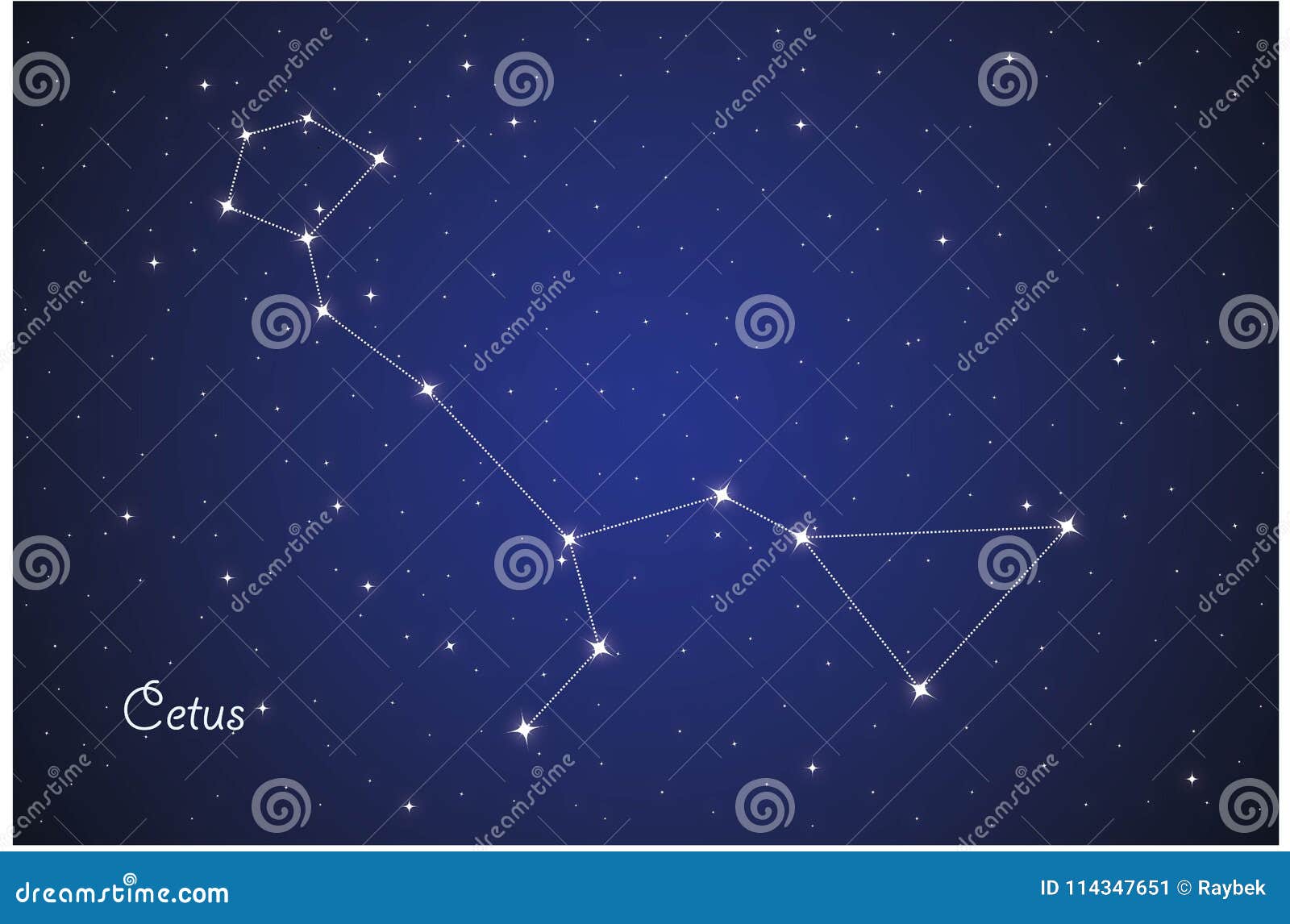 Cetus Star Constellation, Whale Constellation Royalty-Free Stock ...