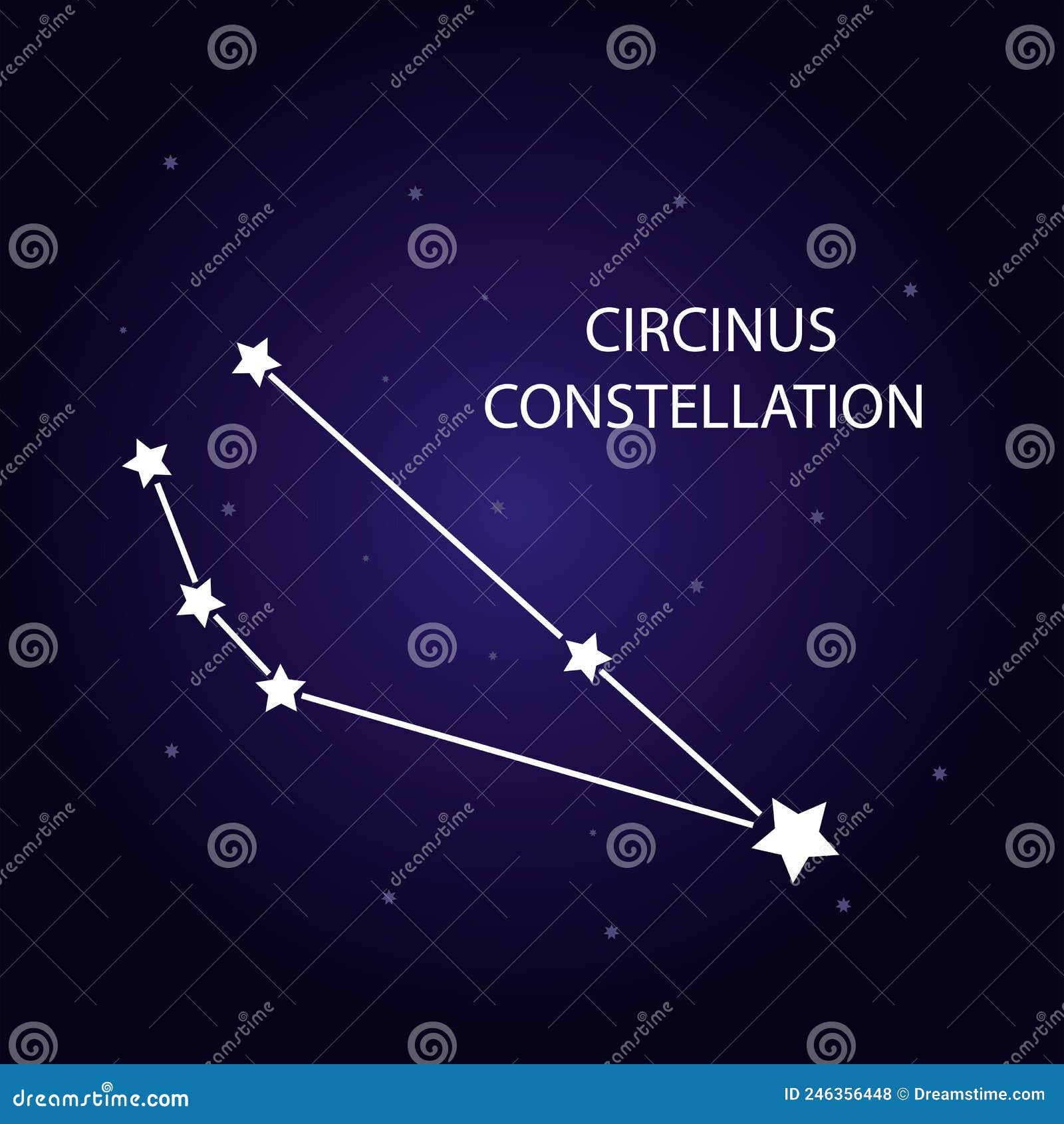 The Constellation of Circinus with Bright Stars. Vector Illustration ...