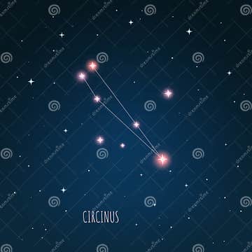 Constellation Circinus Scheme in Starry Sky Space Stock Vector ...