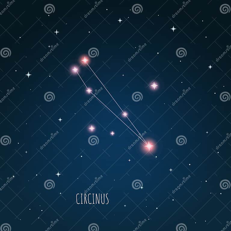Constellation Circinus Scheme in Starry Sky Space Stock Vector ...