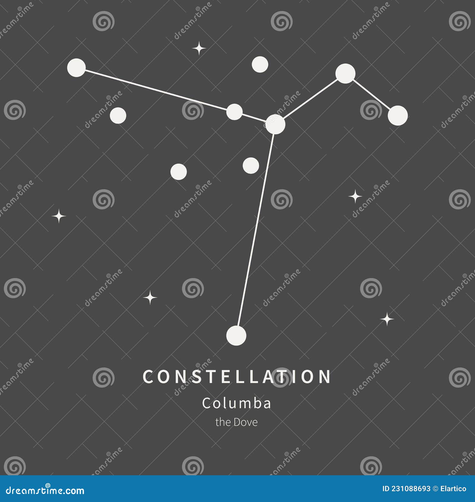 The Constellation of Columba. the Dove - Linear Icon. Vector ...