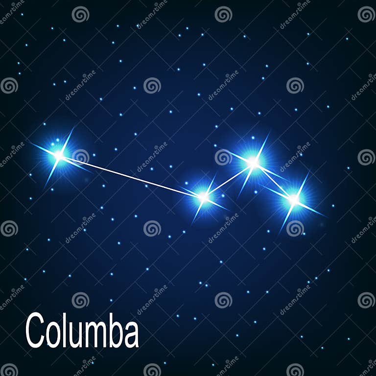 The Constellation Columba Star in the Night Sky. Stock Vector ...
