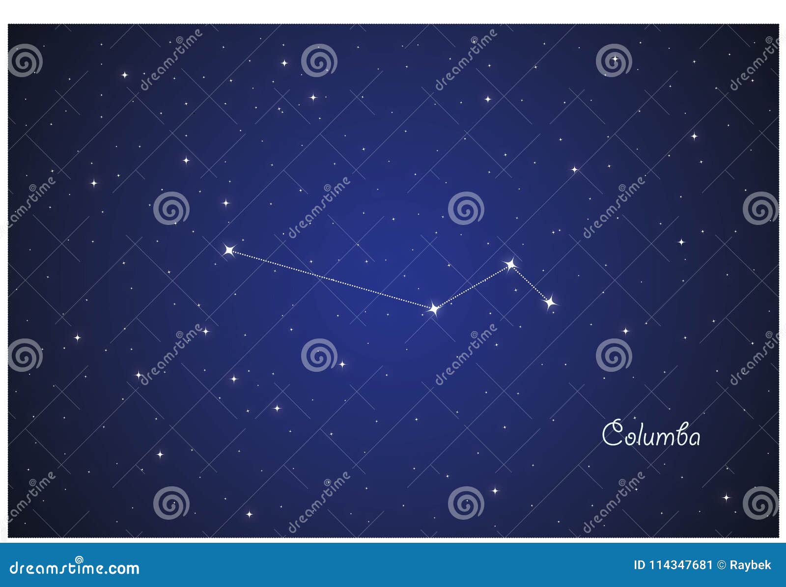 The Constellation Columba Star In The Night Sky. Vector Illustration ...