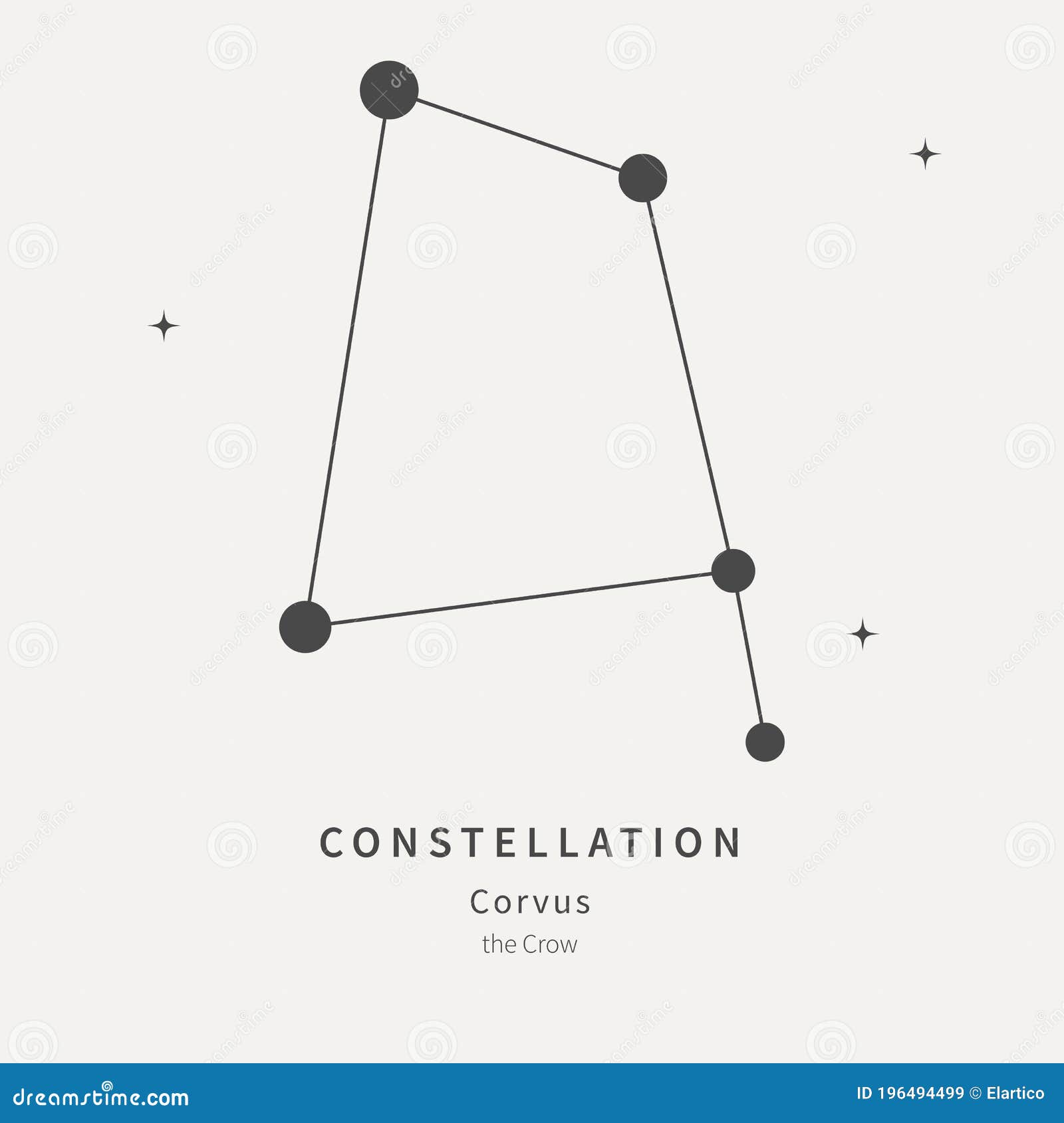 The Constellation of Corvus. the Crow - Linear Icon Stock Vector ...