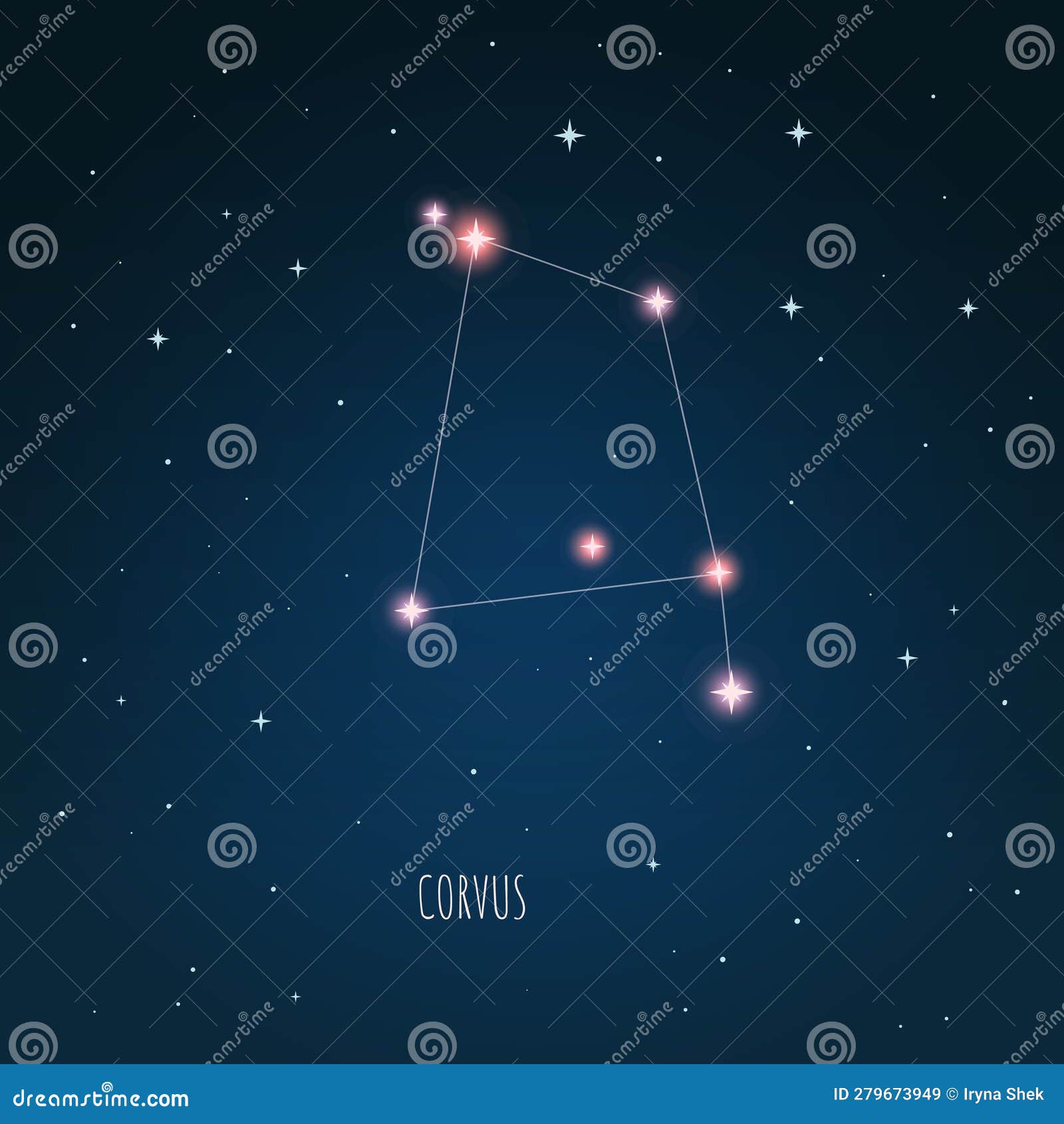 Constellation Of Corvus, Star Shape In Form Of Bird Royalty-Free Stock ...