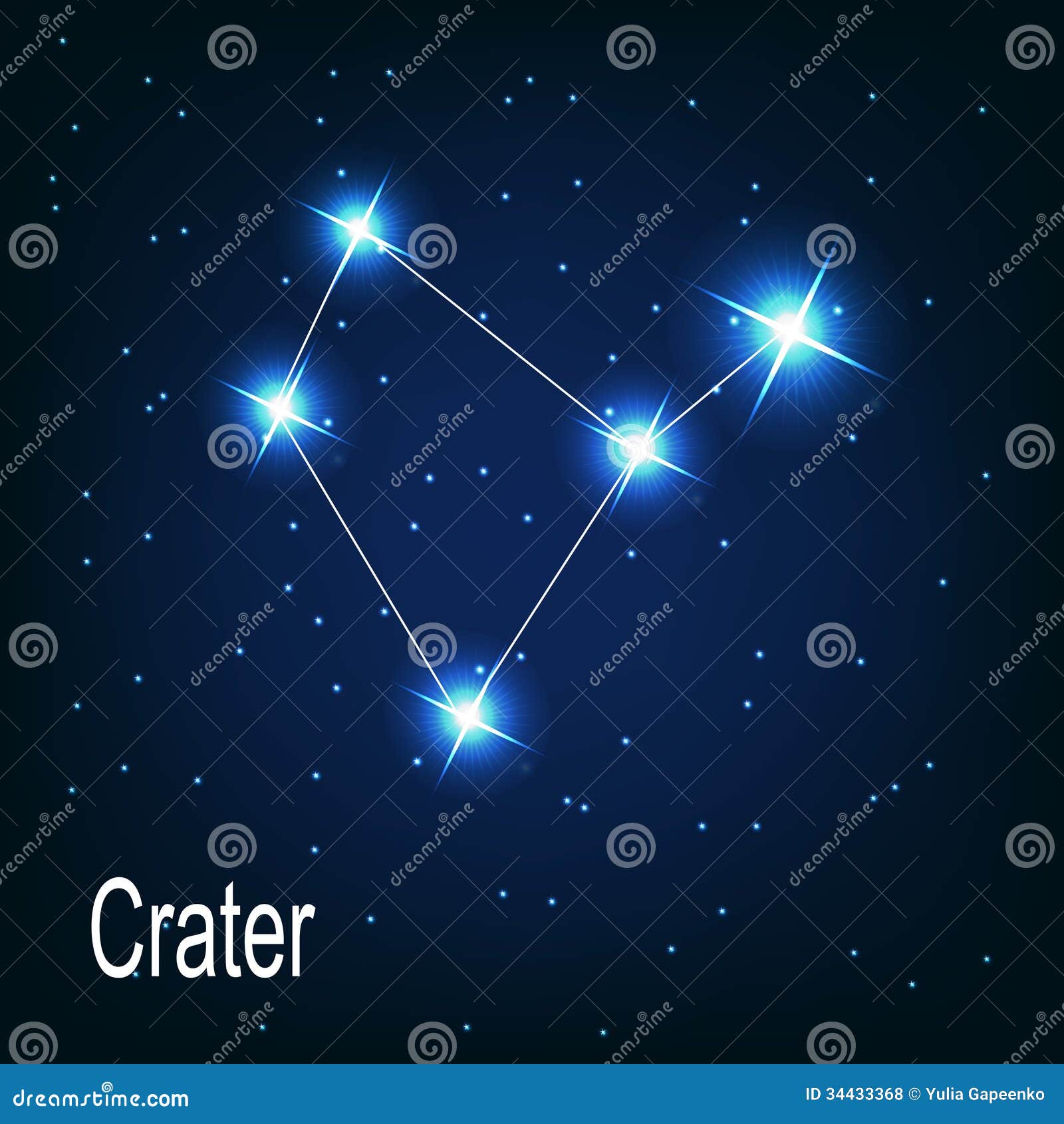 The Constellation Crater Star in the Night Sky. Stock Vector ...
