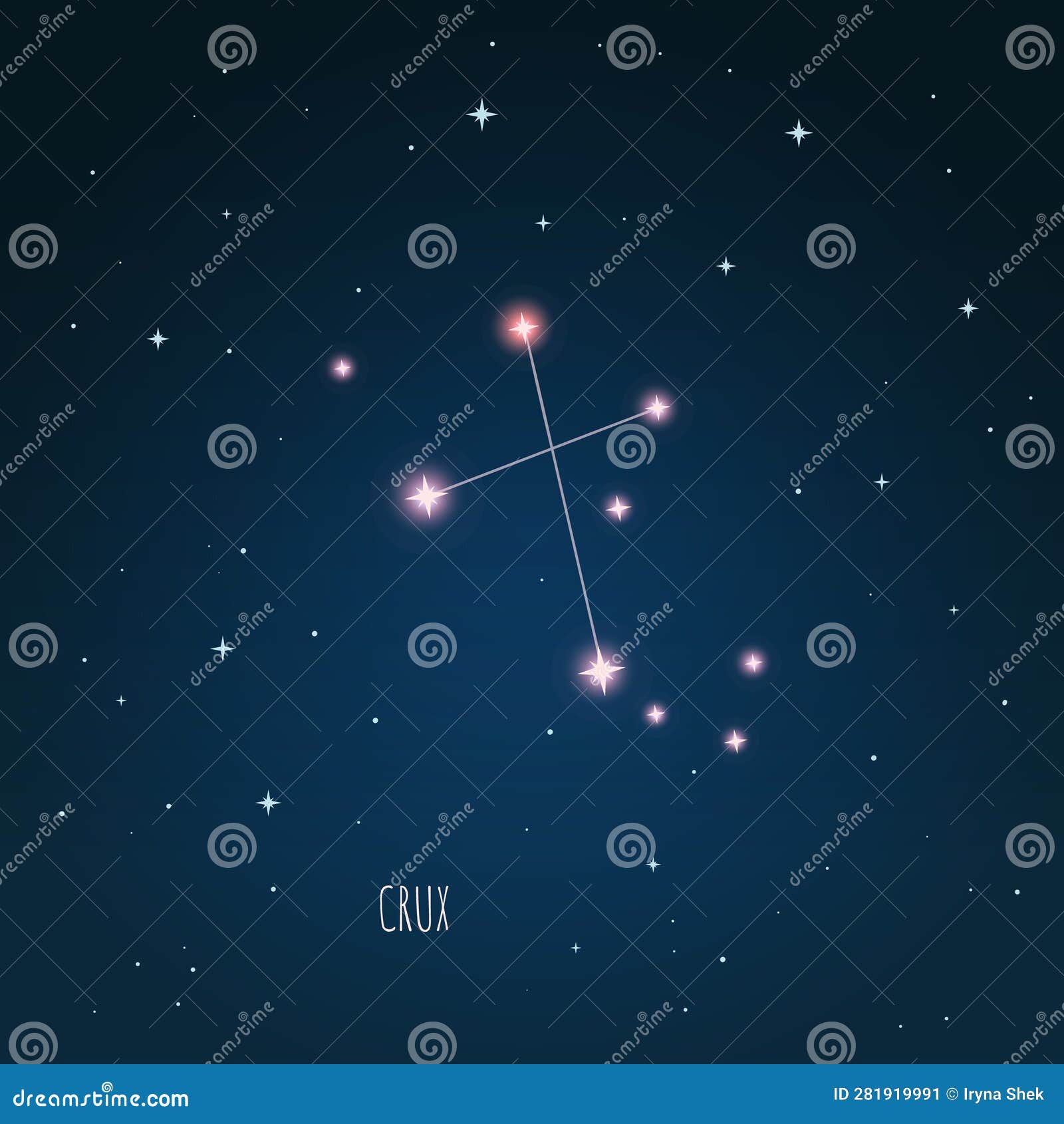 Constellation Crux Scheme in Starry Sky Space Stock Vector ...