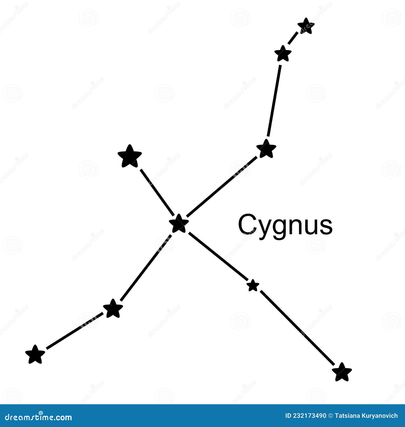 Constellation Cygnus, Cyg Isolated, Concept Of Starry Sky, Astronomy ...