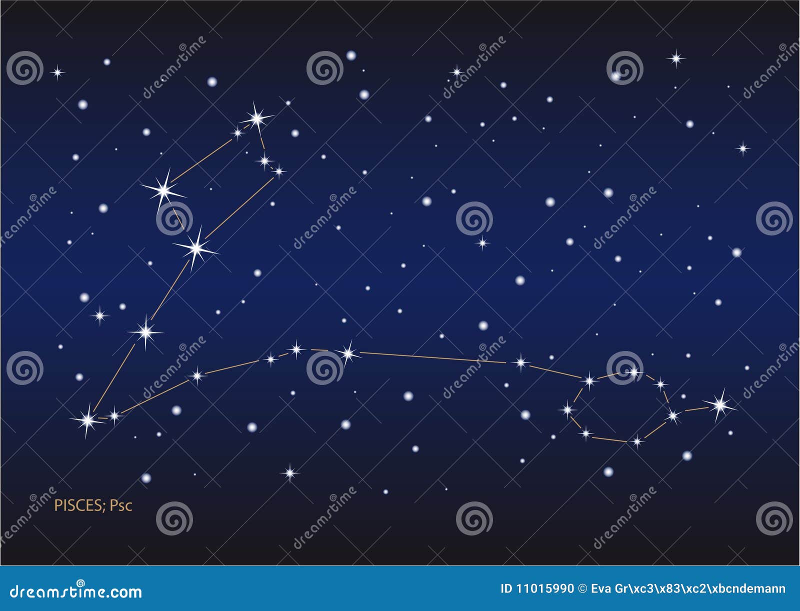 Constellation de Poissons illustration de vecteur. Illustration du ...