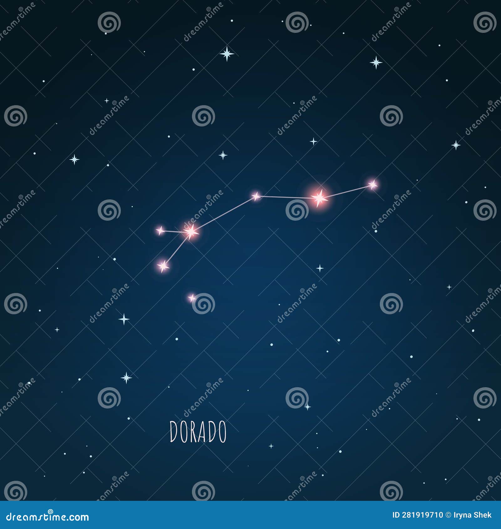 Constellation Dorado Scheme in Starry Sky Space Stock Vector ...