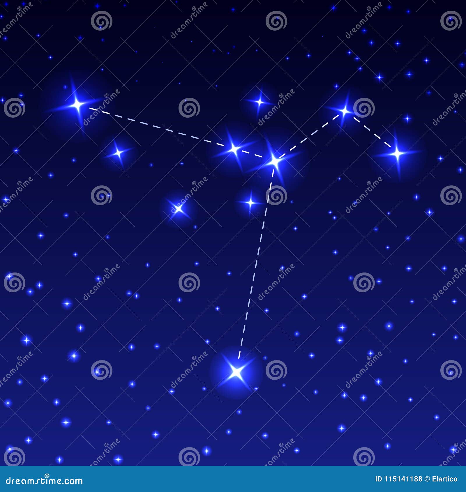 The Constellation of the Dove in the Night Starry Sky. Vector ...