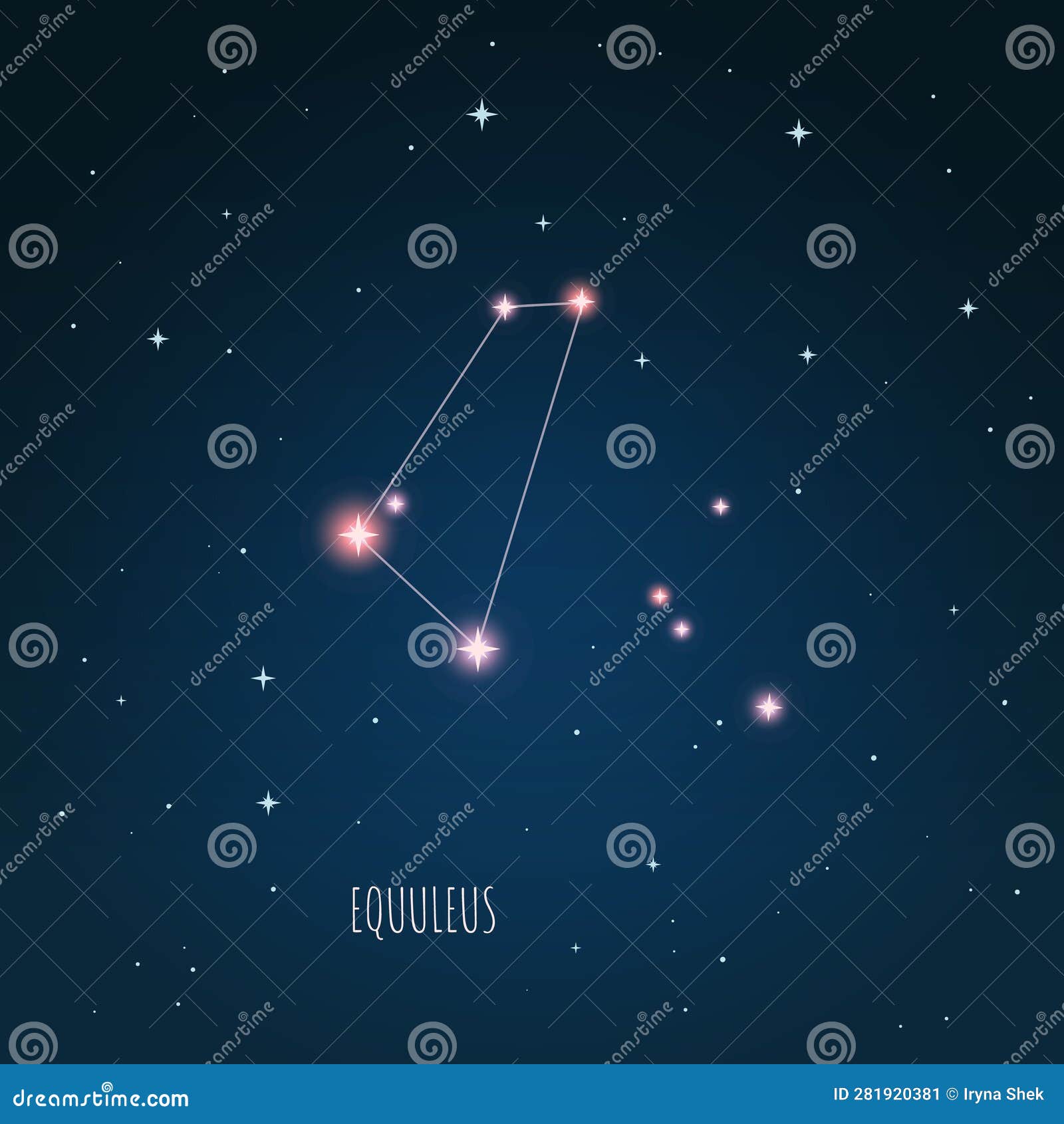 Constellation Equuleus Scheme in Starry Sky Space Stock Vector ...
