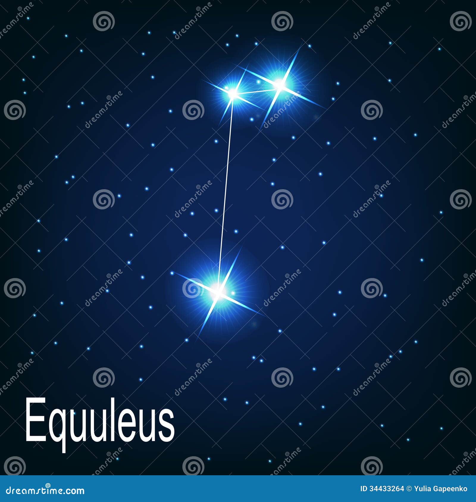 The Constellation Equuleus Star in the Night Stock Vector ...