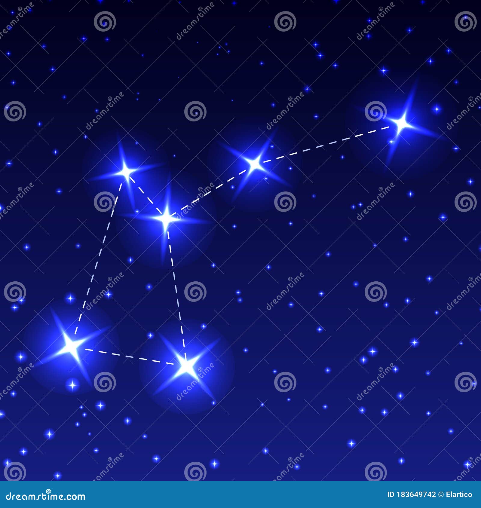 The Constellation Fly in the Night Starry Sky. Vector Illustration of ...