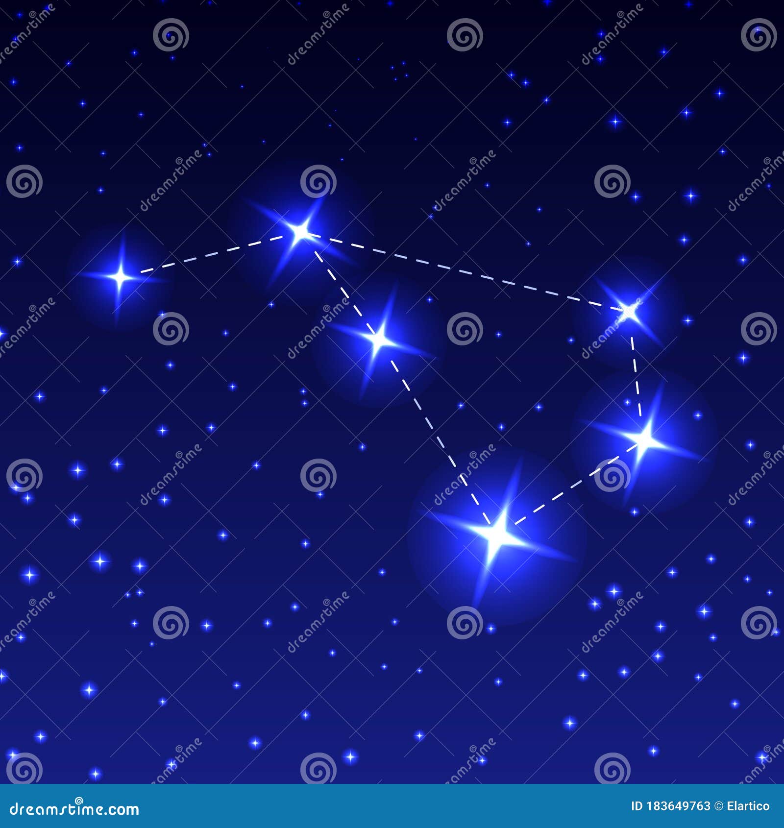 The Constellation of the Flying Fish in the Night Starry Sky. Vector ...