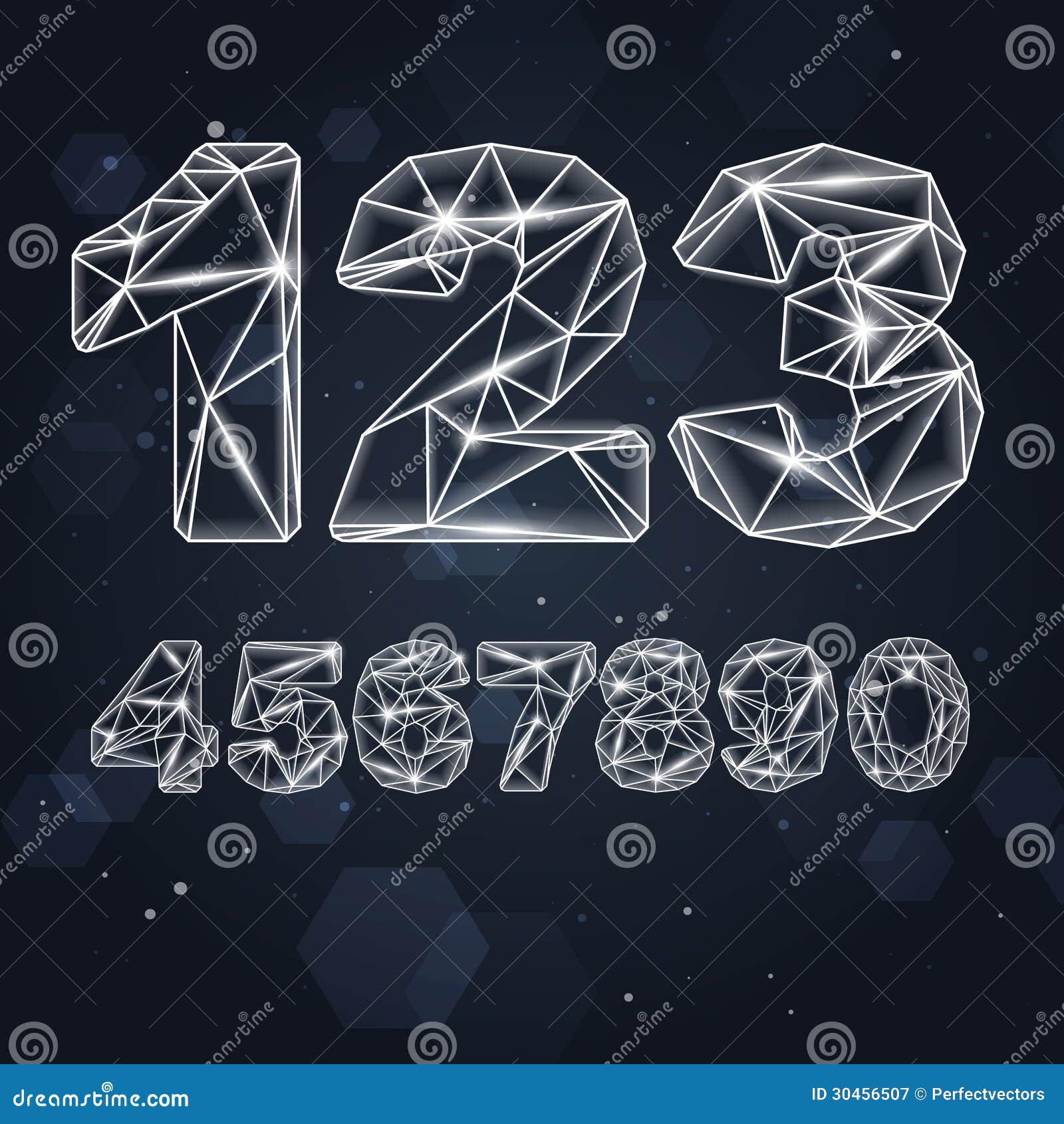 Constellation Geometric Numbers Stock Vector - Illustration of alphabet ...