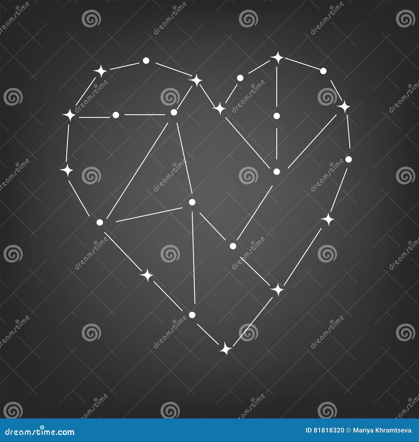 Constellation of the heart stock vector. Illustration of sign - 81818320