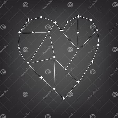 Constellation of the heart stock vector. Illustration of sign - 81818320