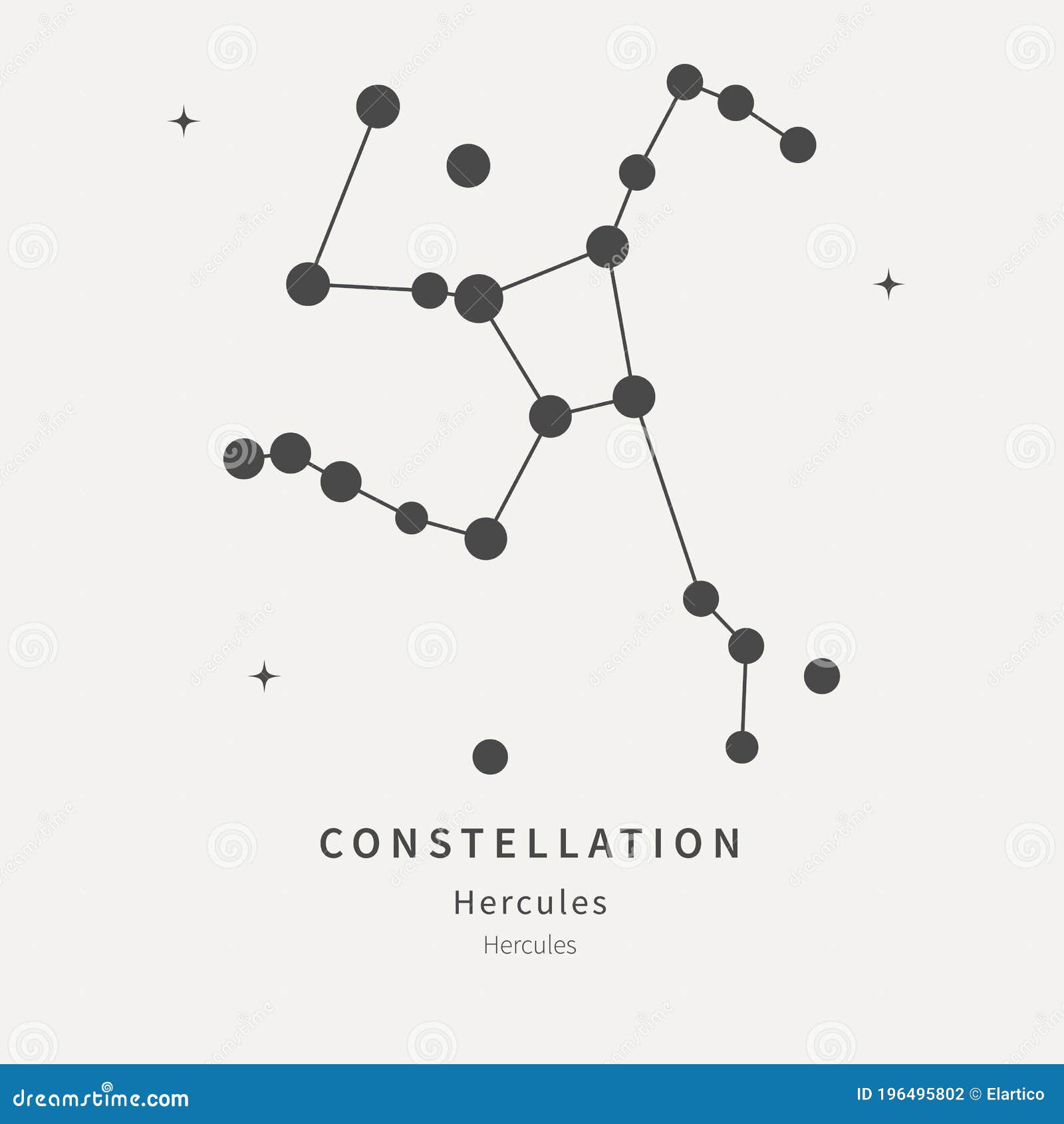 The Constellation of Hercules - Linear Icon. Vector Illustration of the ...