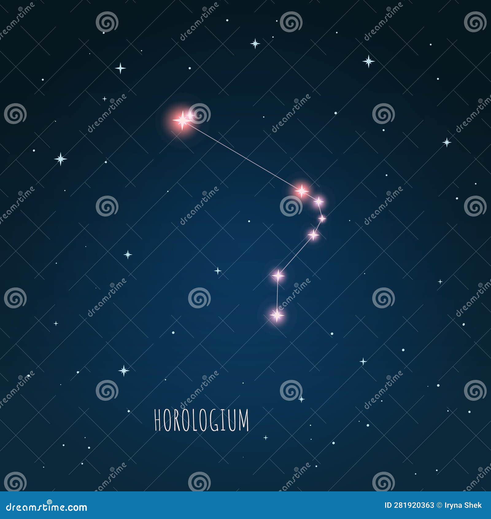 Constellation Horologium Scheme in Starry Sky Space Stock Vector ...