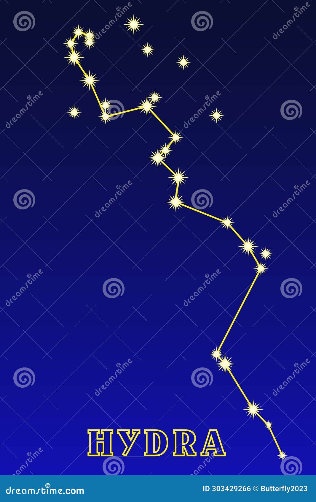 Constellation Hydra stock vector. Illustration of star - 303429266