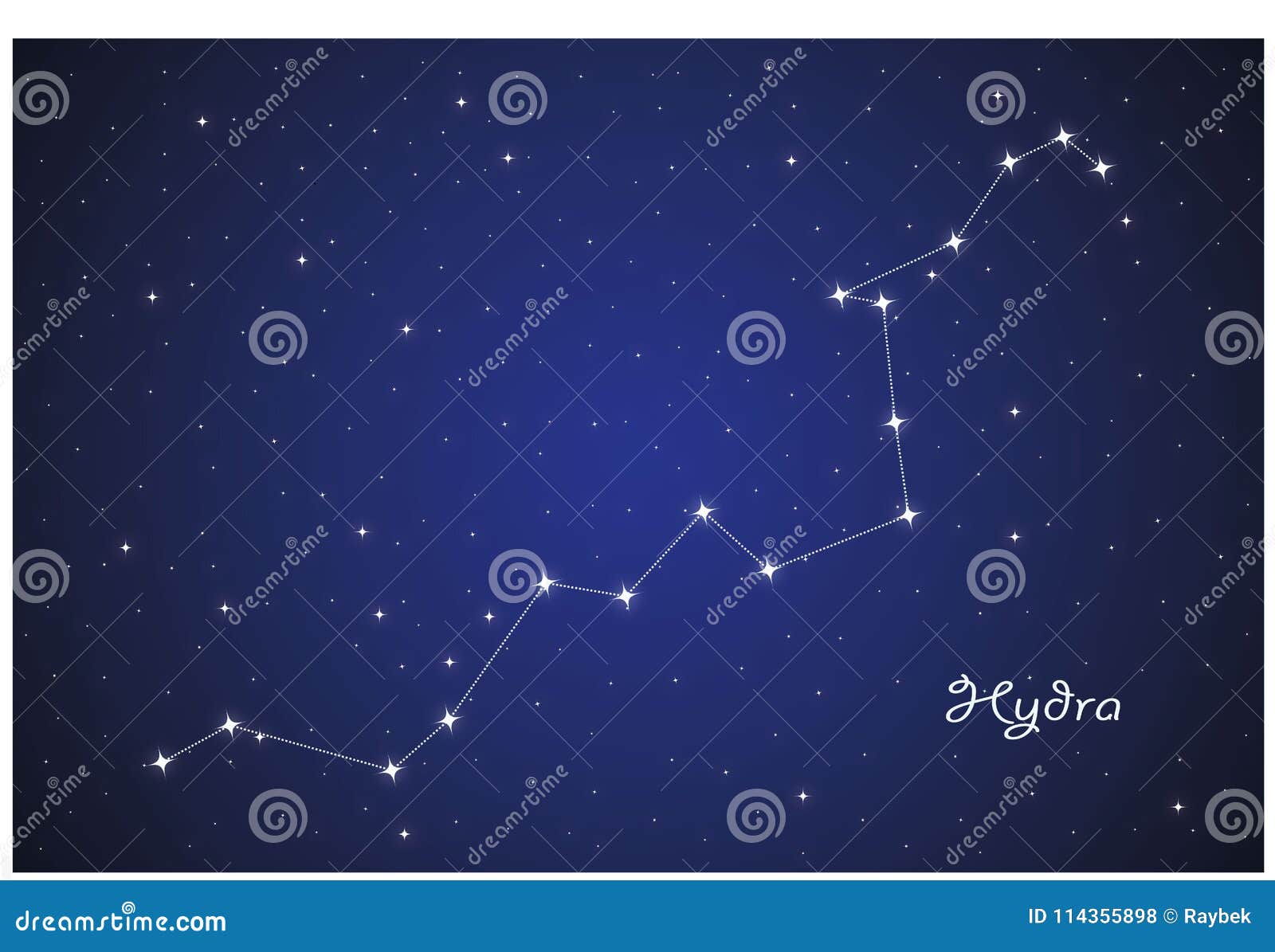 Constellation of Hydra stock illustration. Illustration of glowing ...