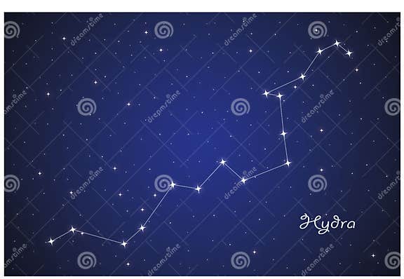 Constellation of Hydra stock illustration. Illustration of glowing ...