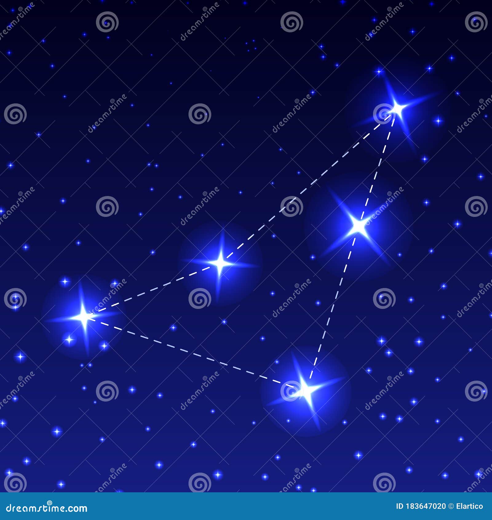 The Constellation of Indian in the Night Starry Sky. Vector ...