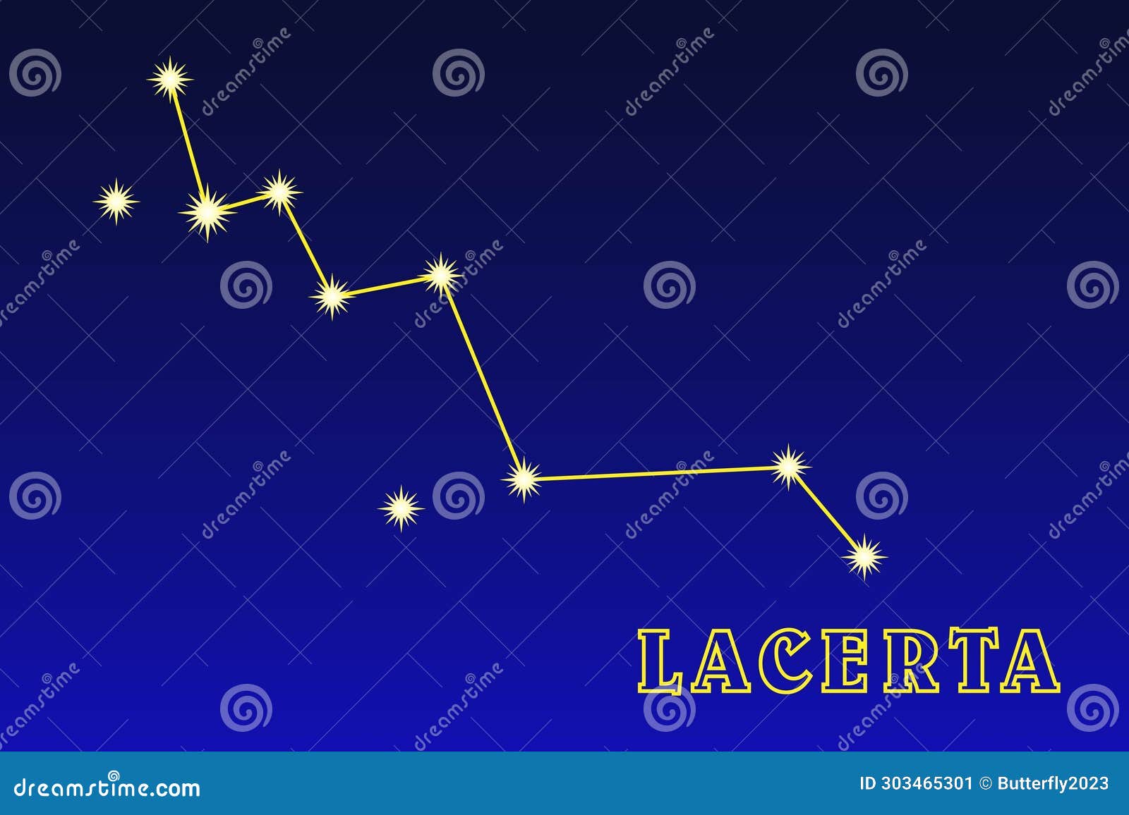 Constellation Lacerta stock vector. Illustration of northern - 303465301