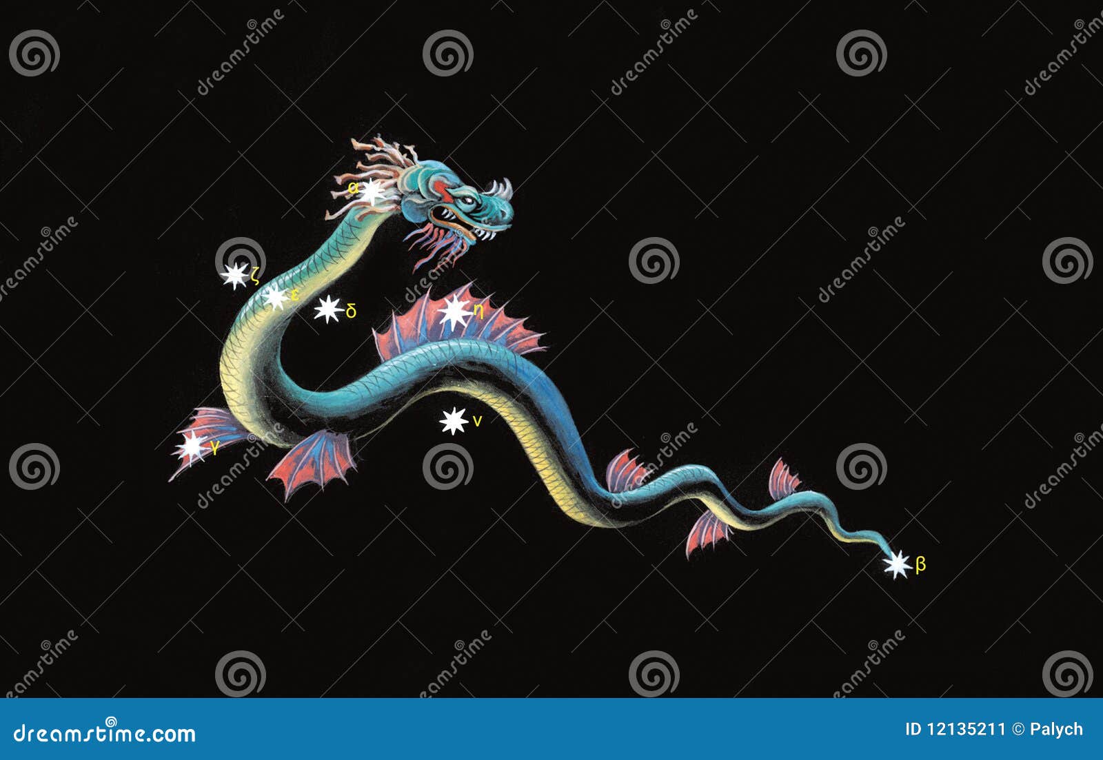 Constellation Le Serpent D'eau Illustration Stock - Illustration du ...