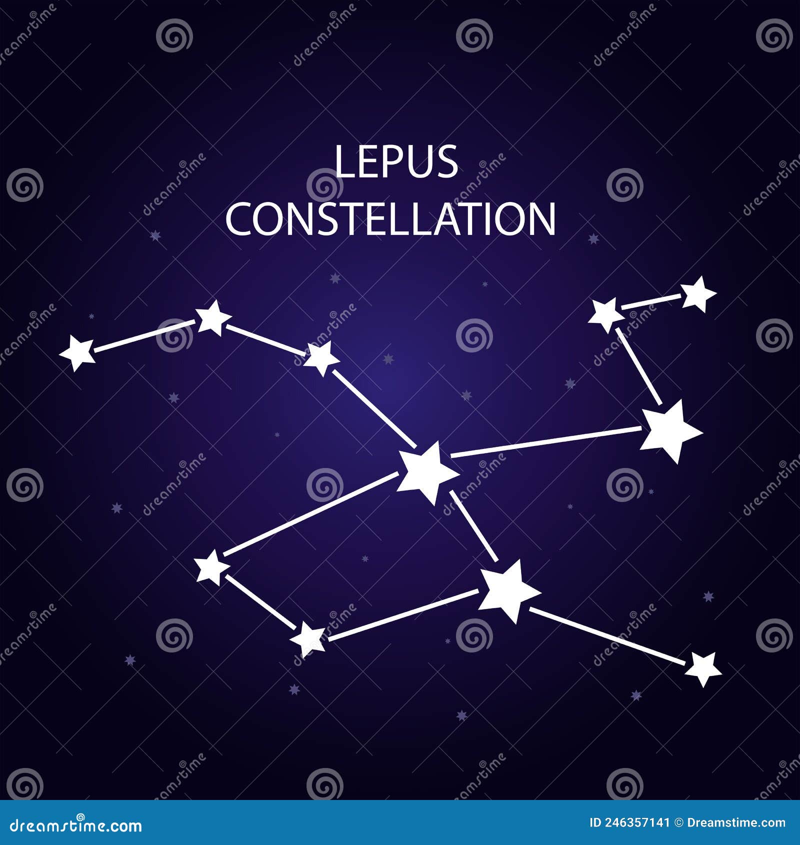Constellation Lepus, Hare, Night Star Sky Cartoon Vector ...