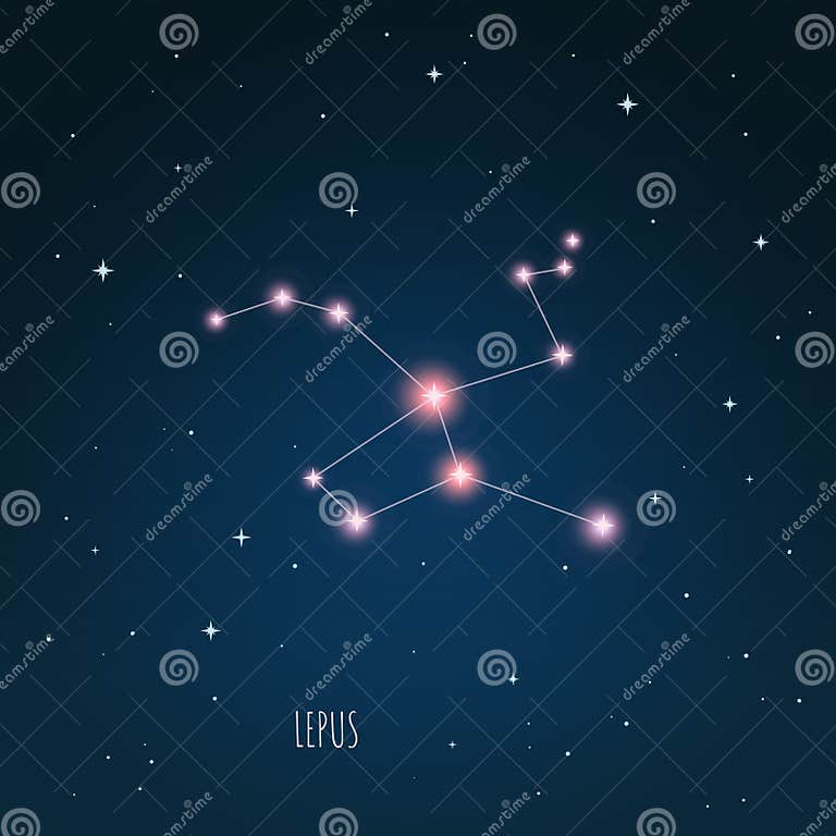 Constellation Lepus Scheme in Starry Sky Space Stock Vector ...