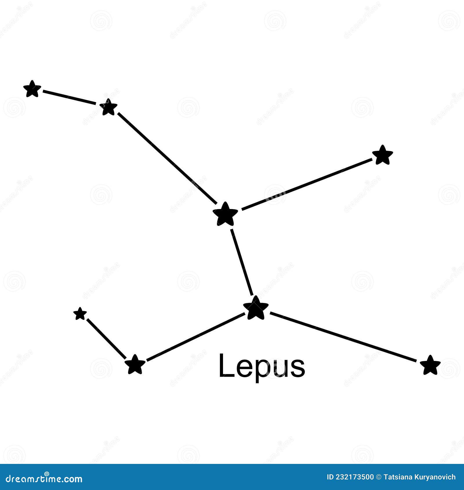 Lepus Constellation Vector Illustration | CartoonDealer.com #48873066