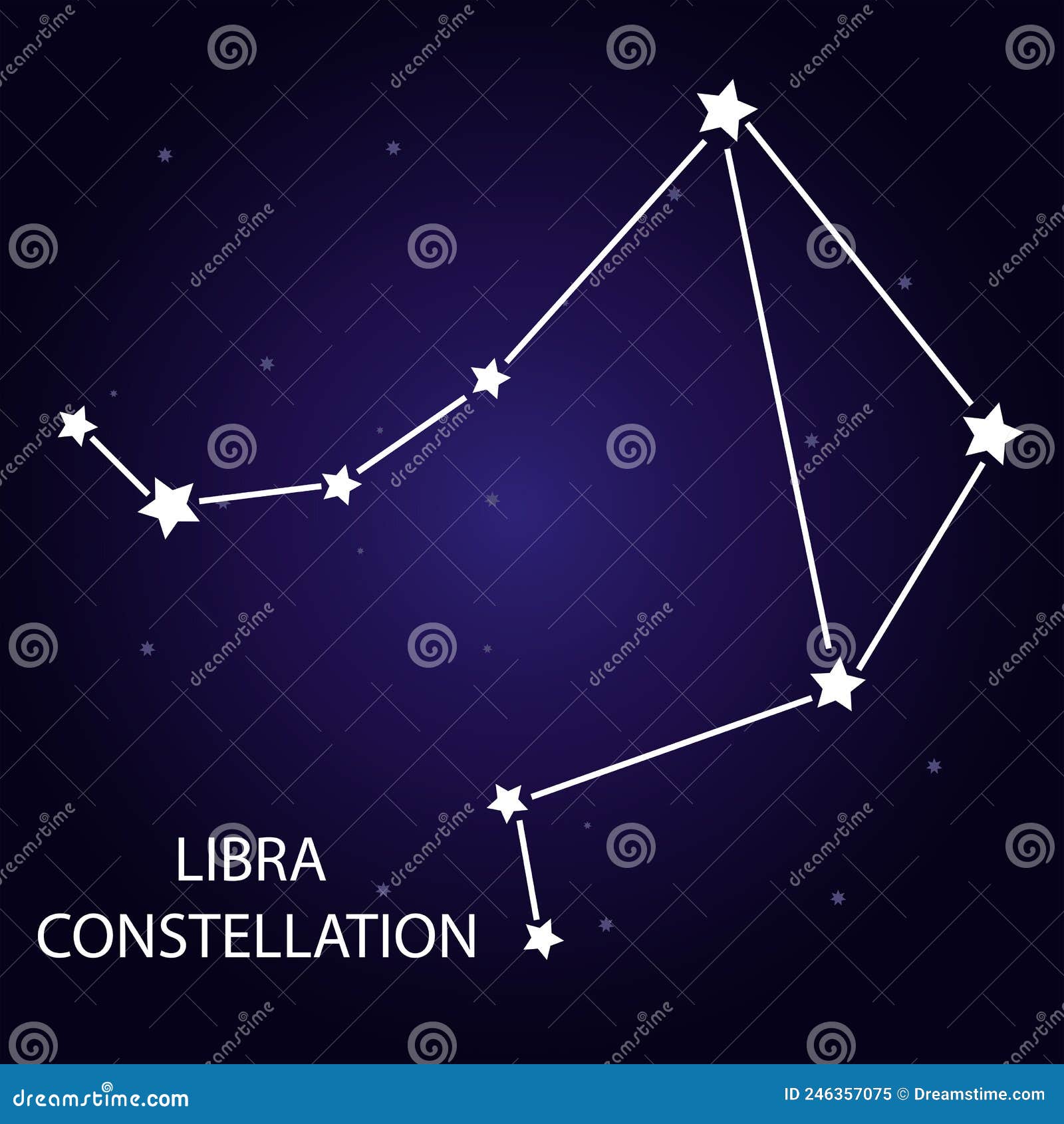The Constellation Libra with Stars. Vector Illustration. Stock Vector ...