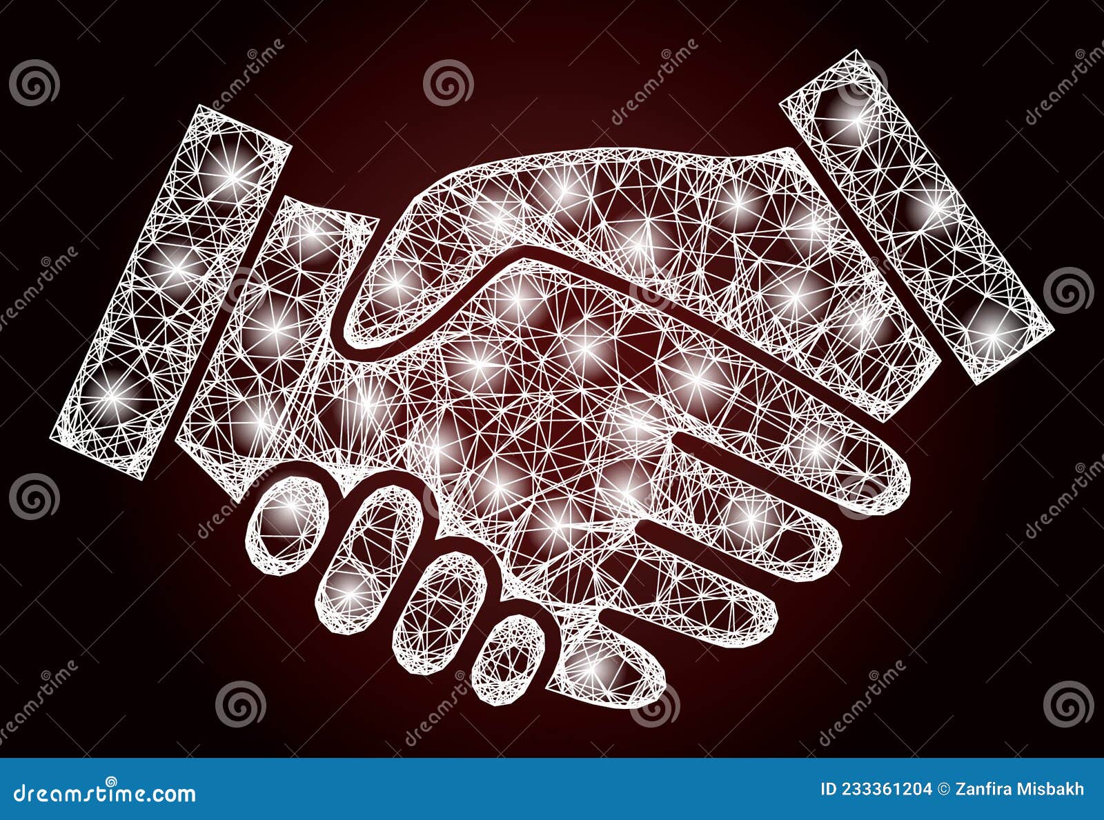 Constellation Linear Mesh Handshake with Lightspots Stock Vector ...