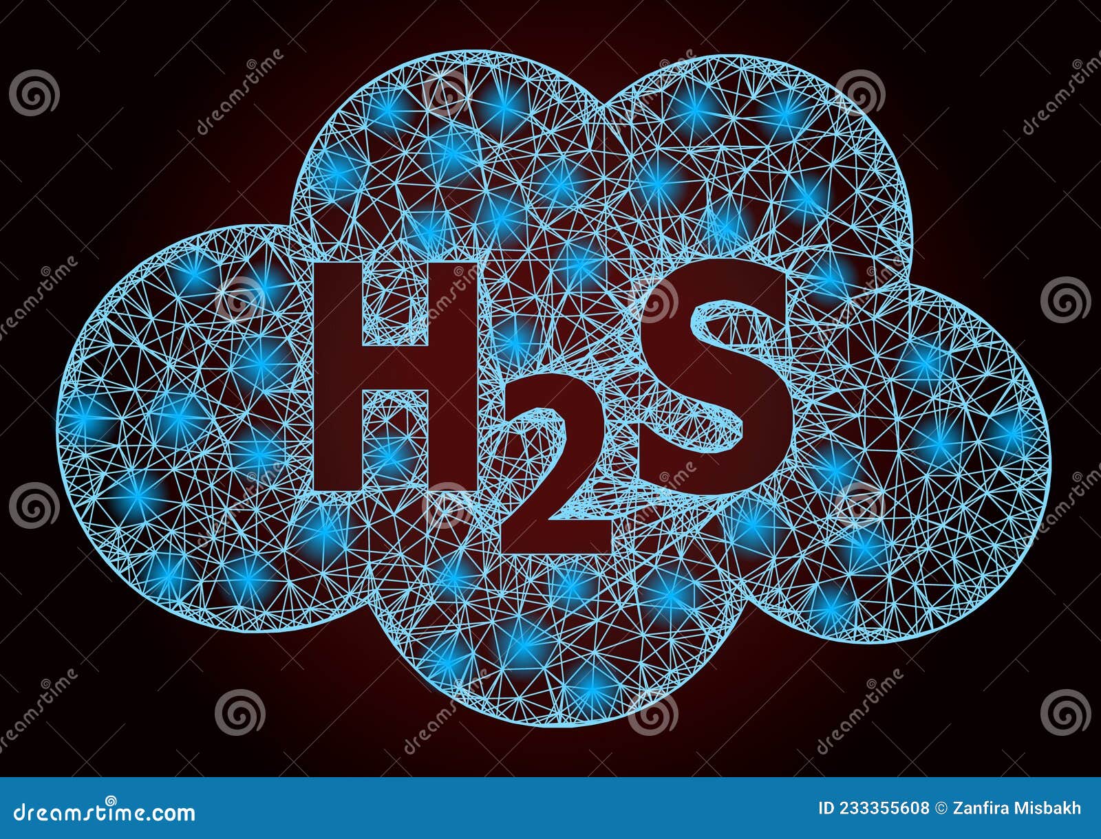 Hydrogen Sulfide (H2S) Toxic Gas Molecule, Chemical Structure Vector ...