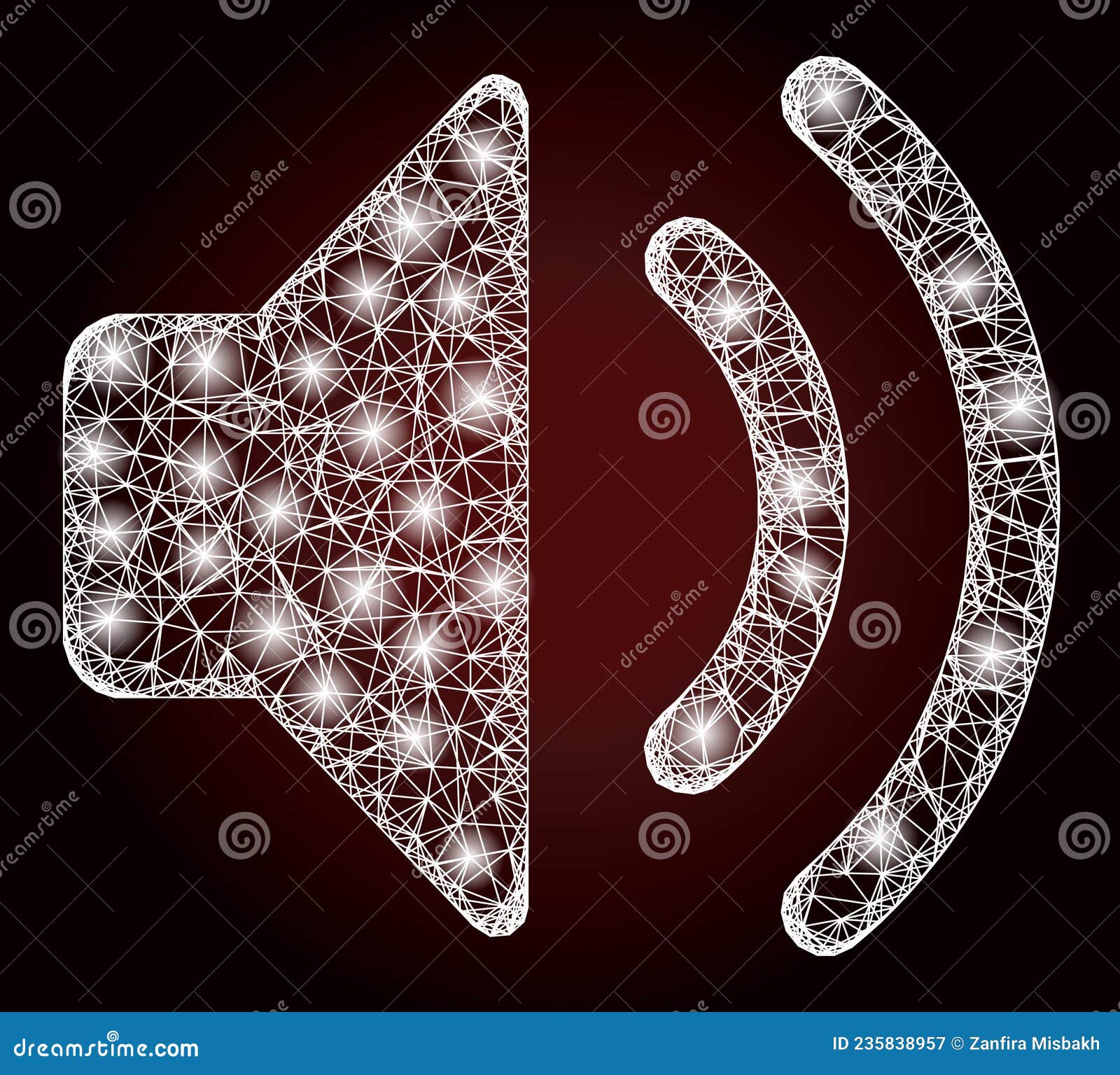 Constellation Linear Mesh Seven Pointed Star With Glare Spots Cartoon ...