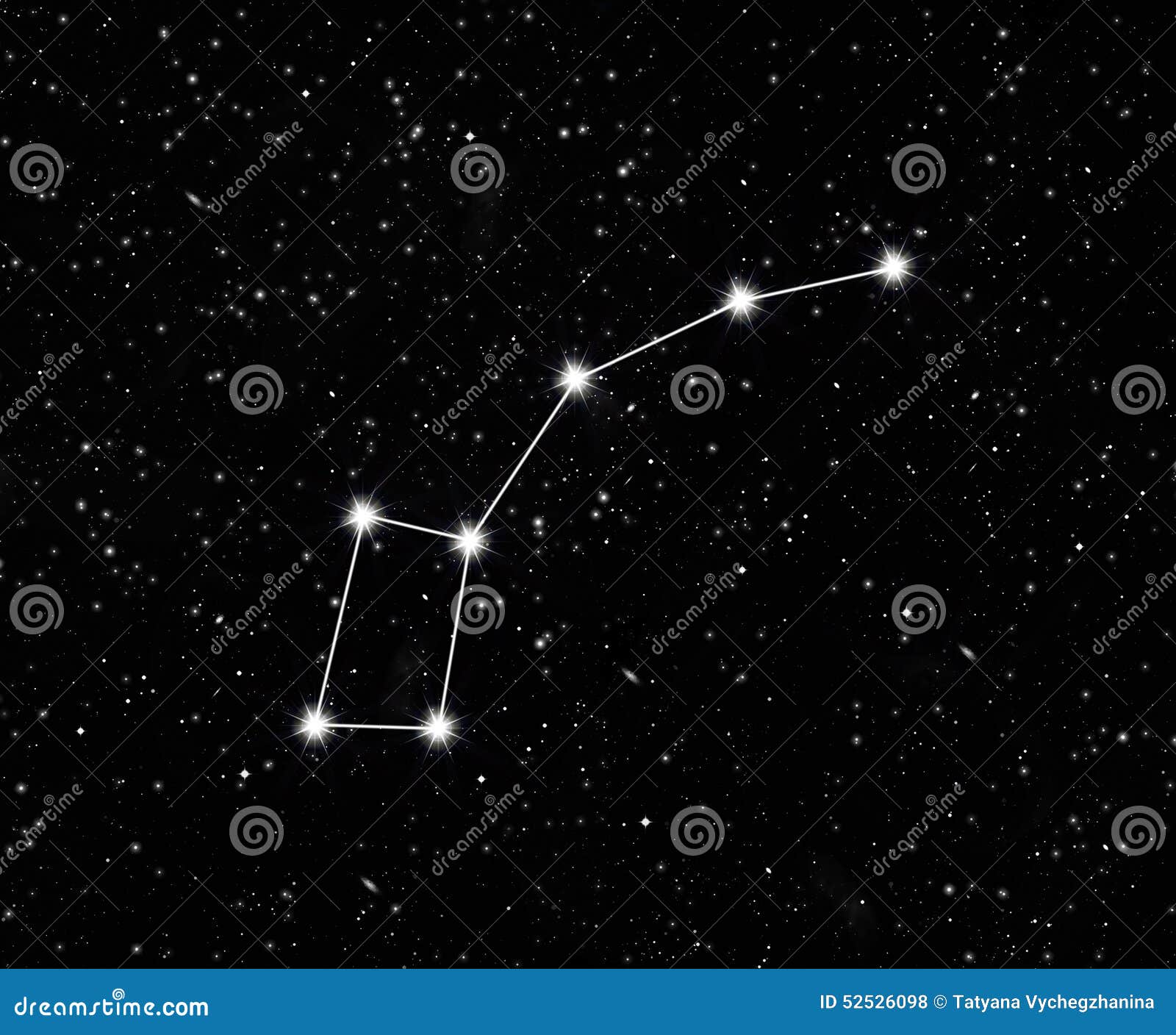 The Constellation Little Dipper Star In The Night Sky Cartoon Vector ...