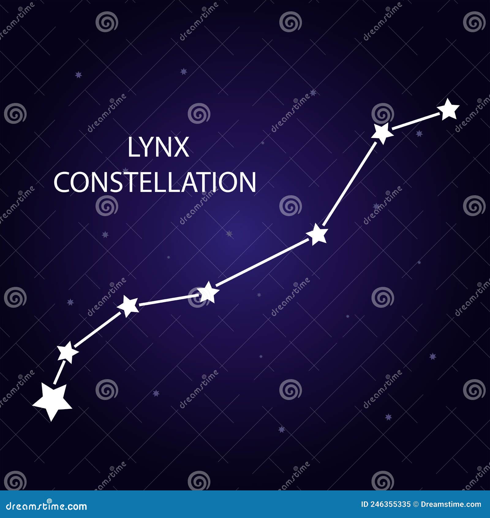 The Constellation of Lynx with Bright Stars. Vector Illustration. Stock ...