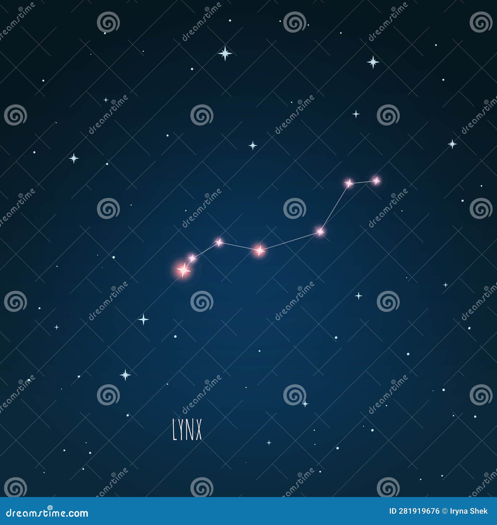 Constellation Lynx Scheme in Starry Sky Space Stock Vector ...