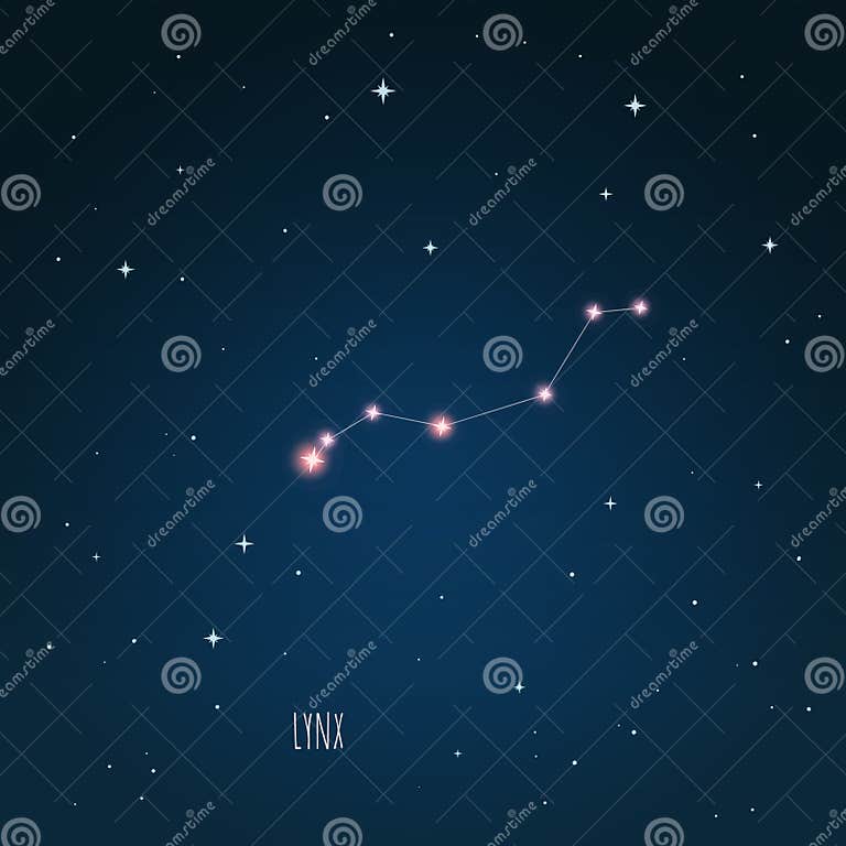 Constellation Lynx Scheme in Starry Sky Space Stock Vector ...