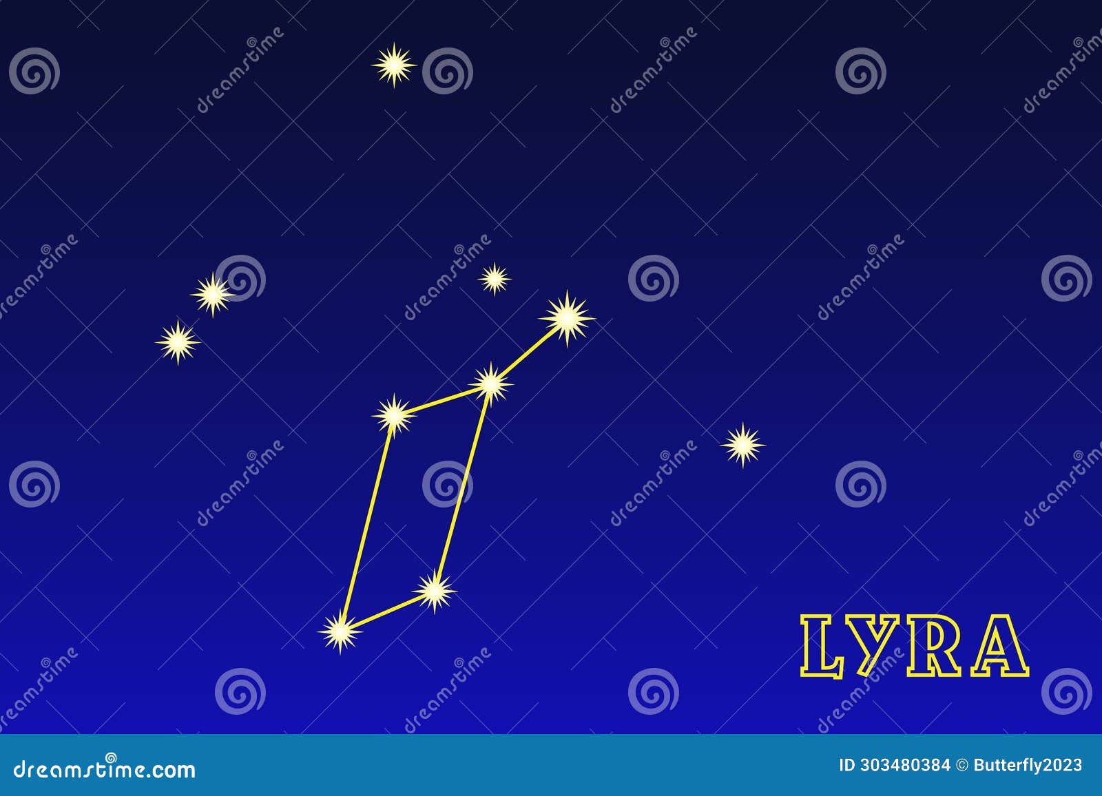 The Constellation Lyra Cartoon Vector | CartoonDealer.com #120032721