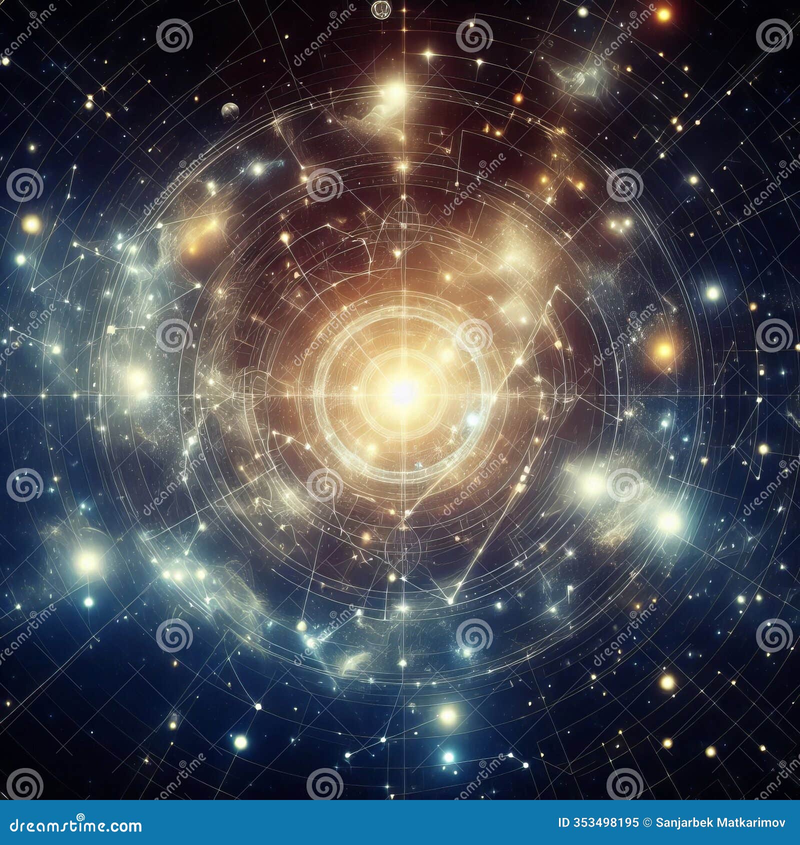 Constellation Map of a Celestial Realm a Map of a Celestial Real Stock ...