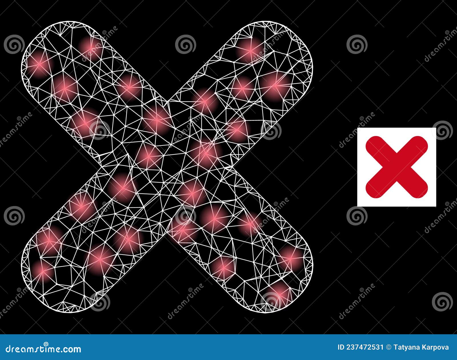 Bright Hatched Terminate Mesh Icon with Glare Dots Stock Image - Image ...