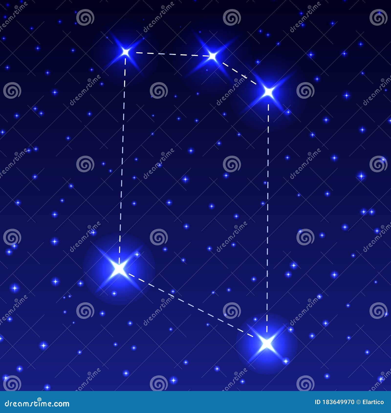 The Constellation of the Microscope in the Night Starry Sky. Vector ...