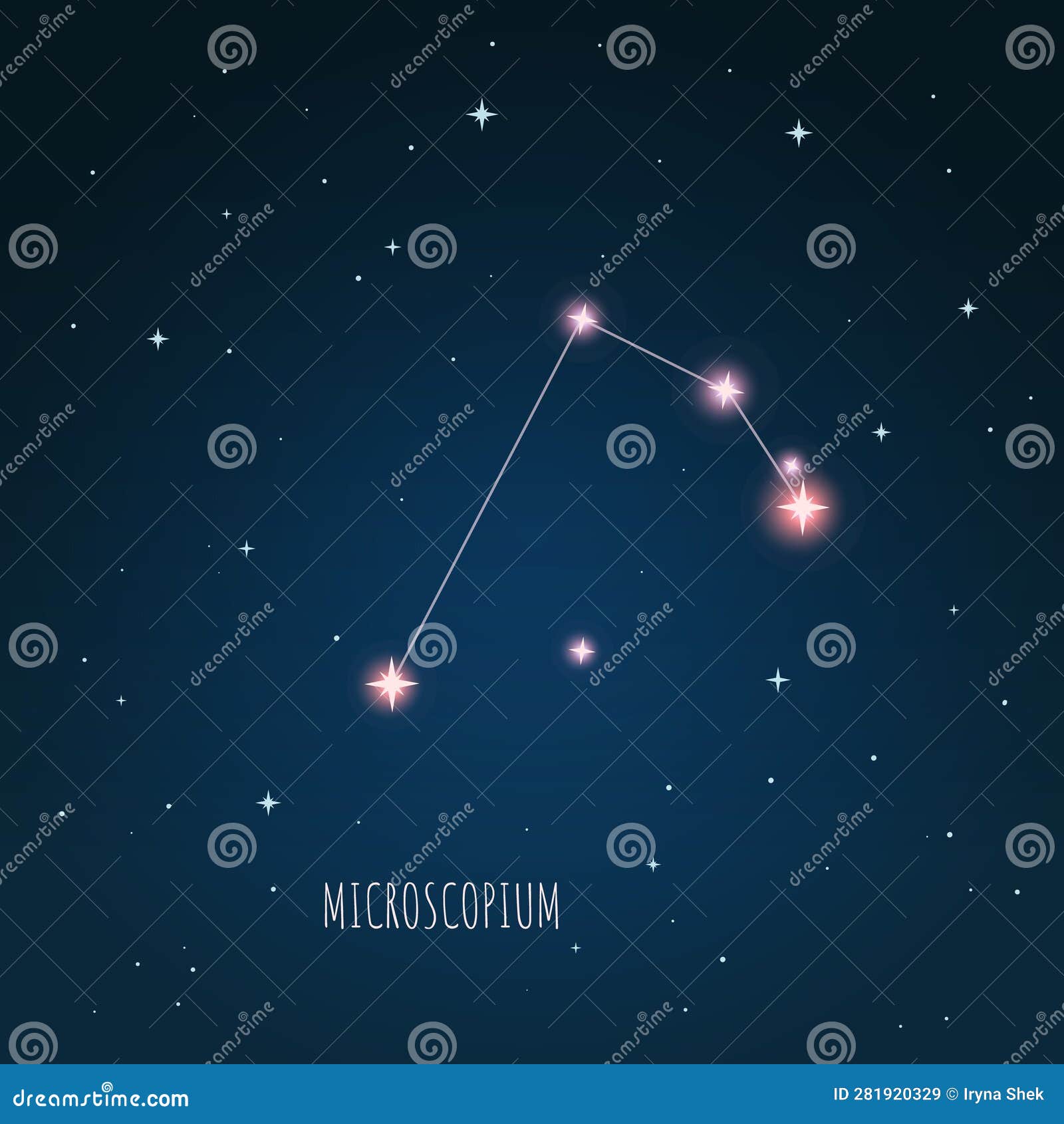 Constellation Microscopium, Microscope, Night Sky Vector Illustration ...